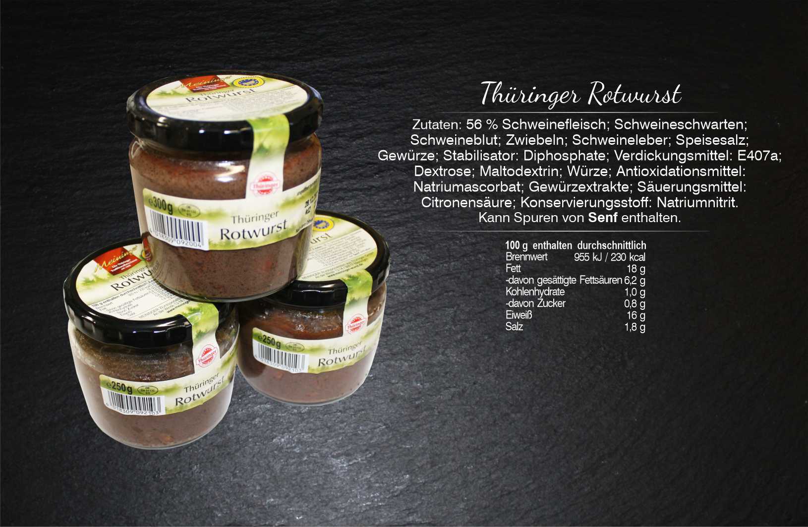 Thüringer Rotwurst im Glas I Original Thüringer Wurst I ...