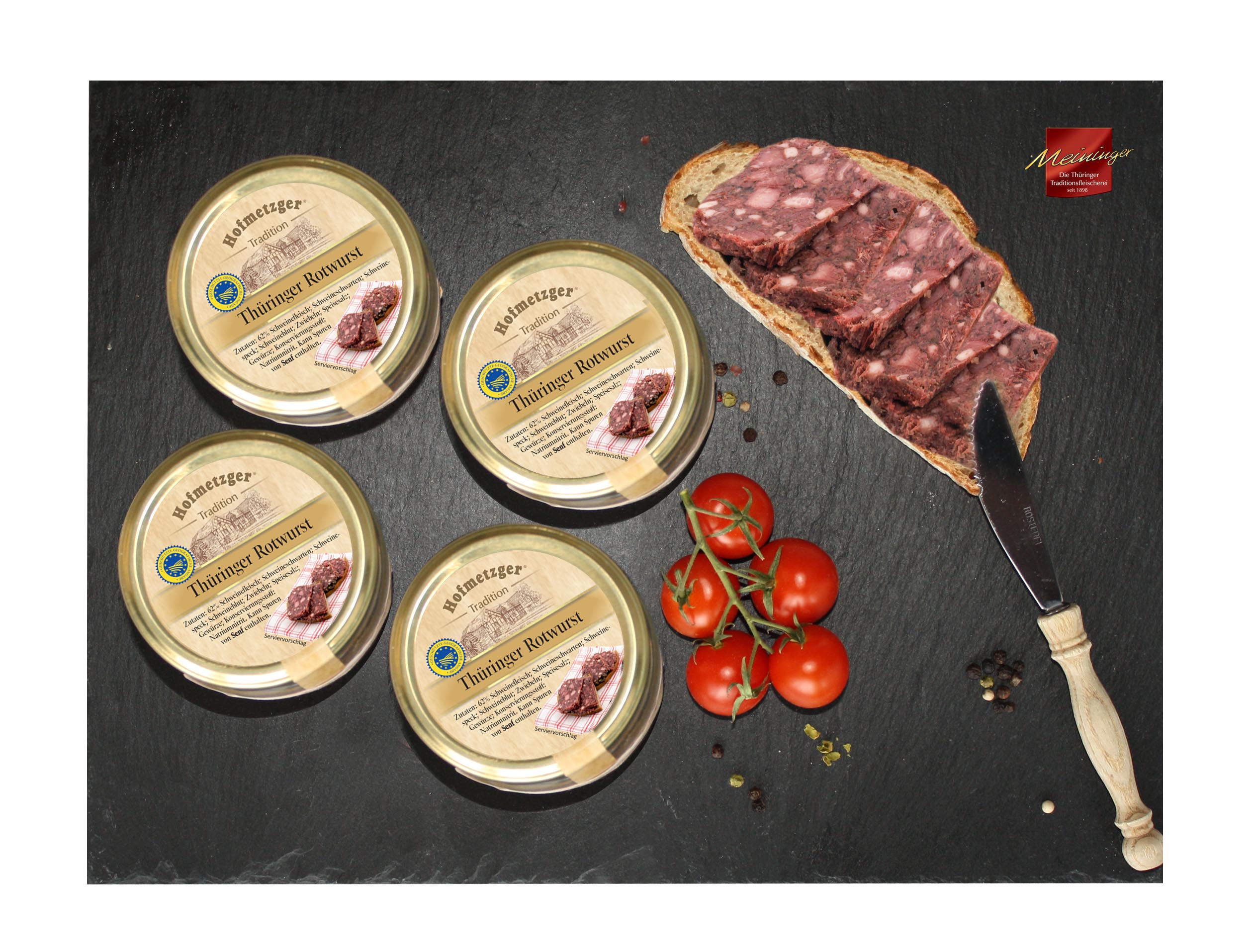 Wurst im Glas I Rotwurst aus Thüringen I 4x 250g